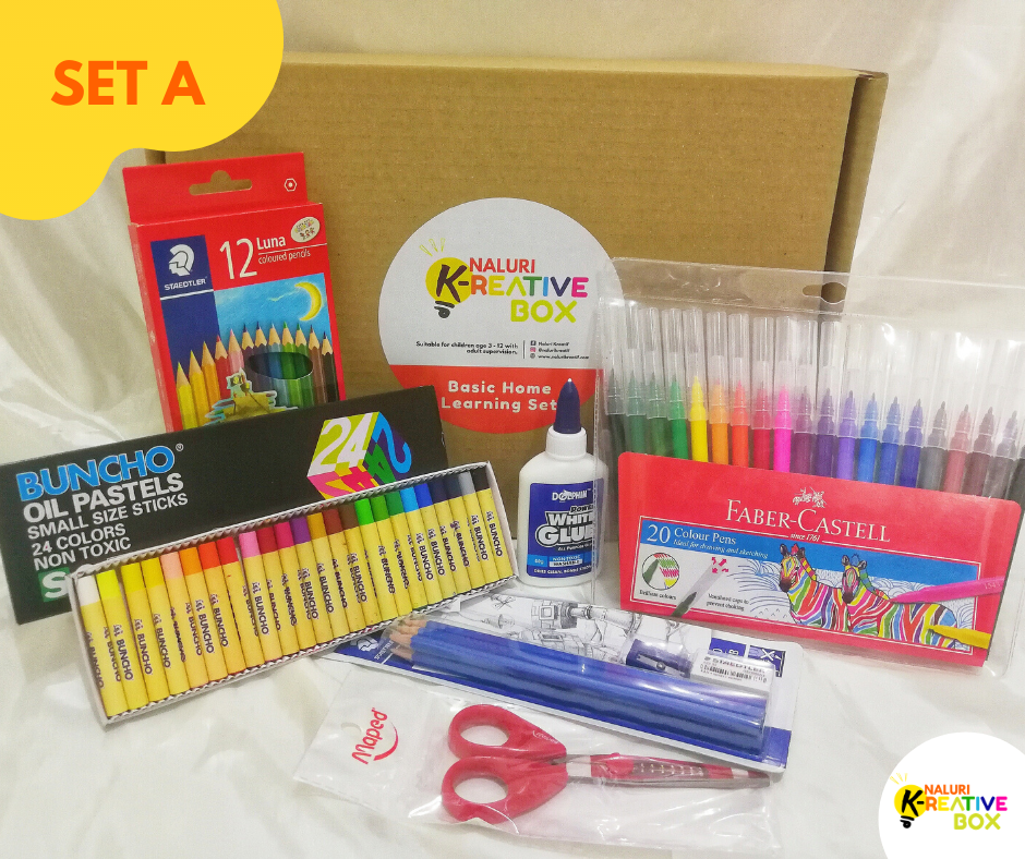 NALURI K-Reative Box - Basic Home Learning Set - Children Acitivity Kit